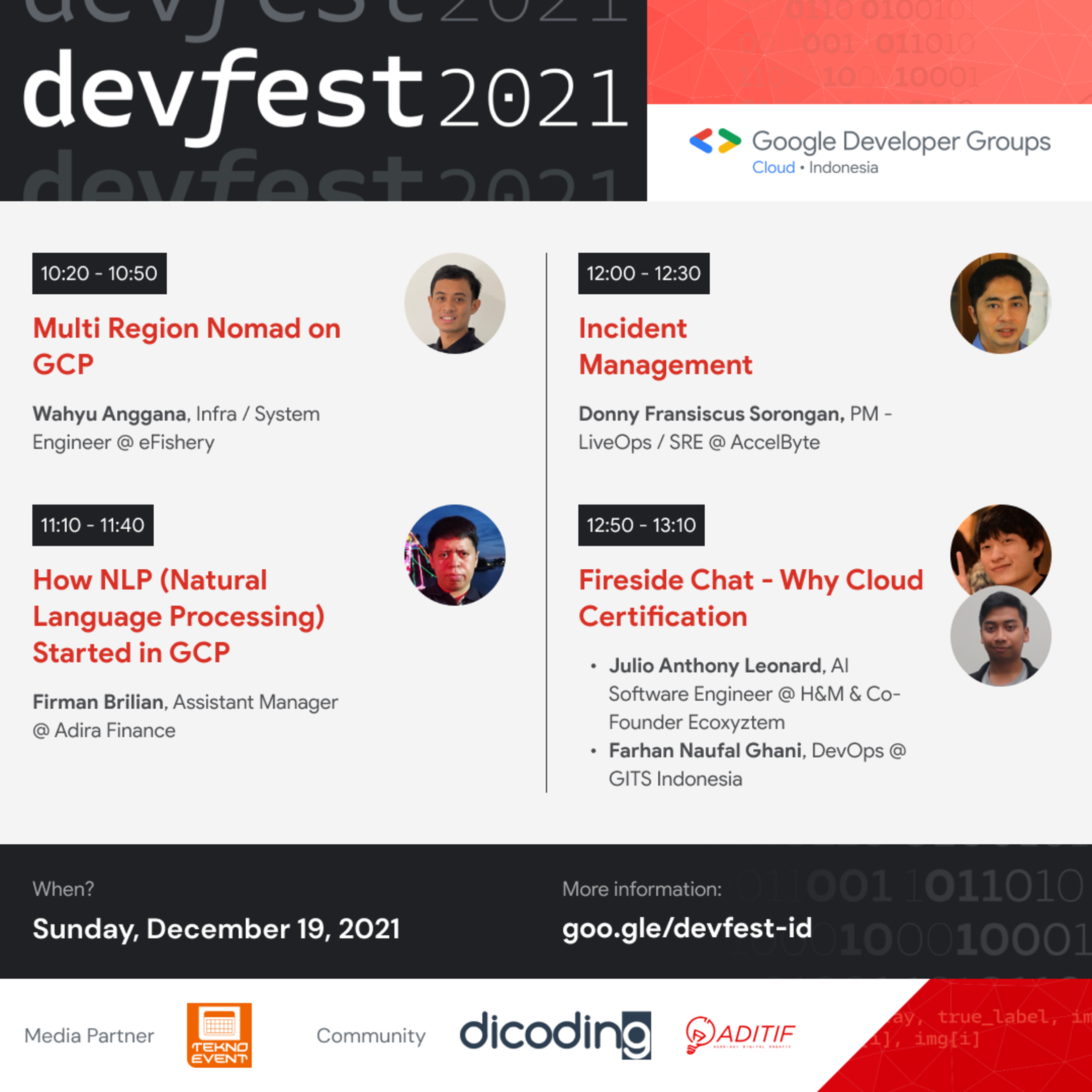 See DevFest Cloud Indonesia 2021 at Google Developer Groups GDG Cloud Bandung